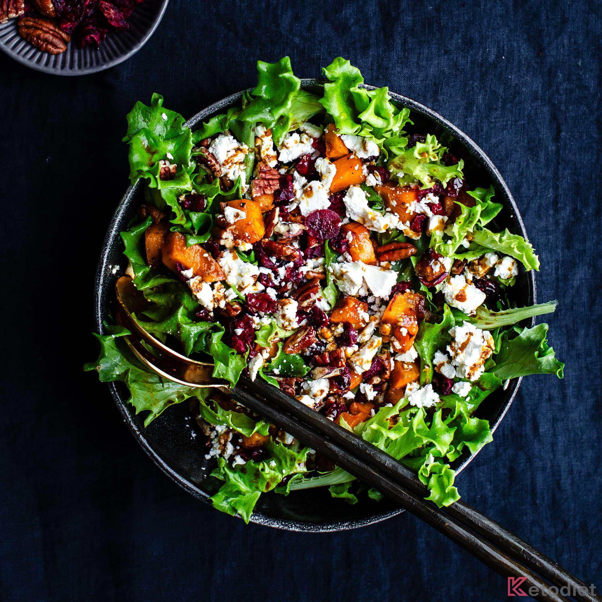 Winter Salad with Roast Pumpkin, Feta and Cranberries | KetoDiet: Real ...