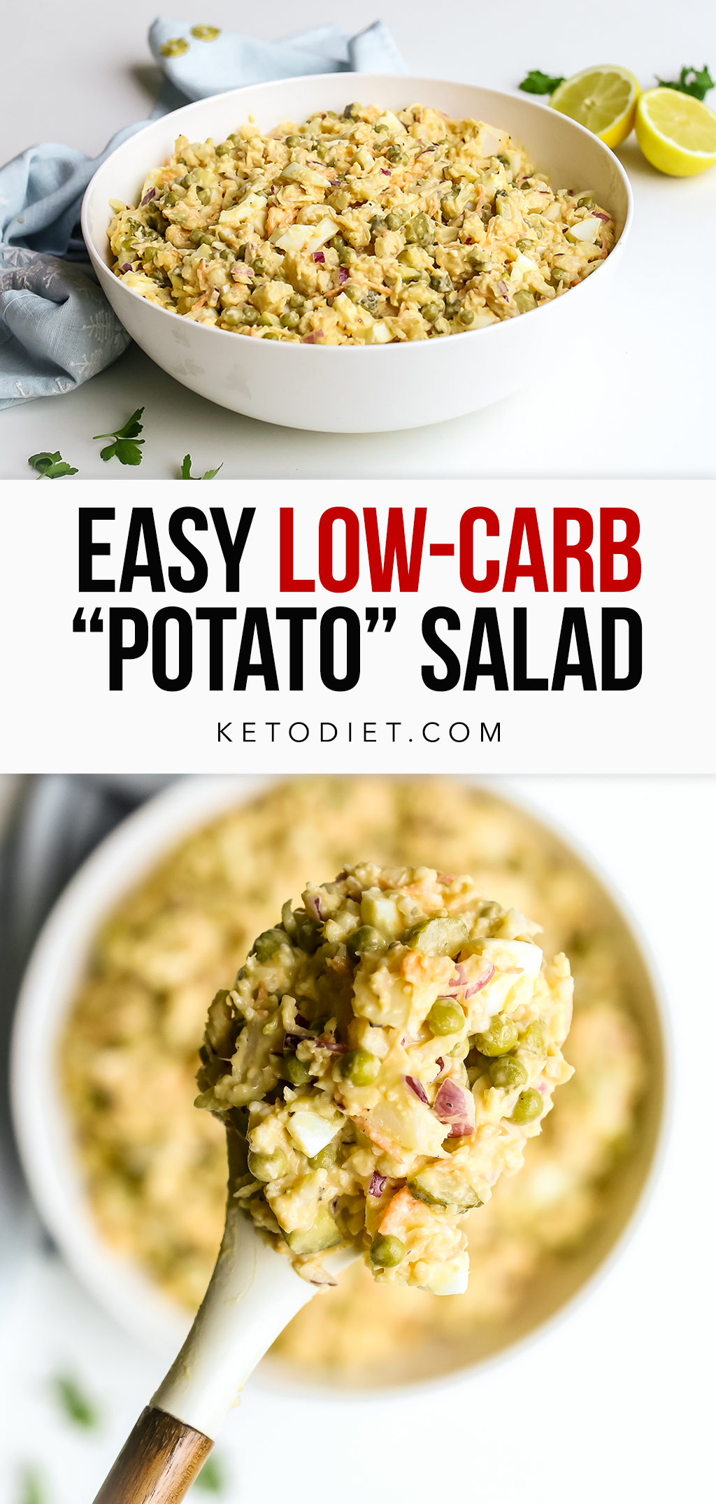 Easy Low Carb Potato Salad Your Favorite Without Potatoes Ketodiet Real Food Real Results